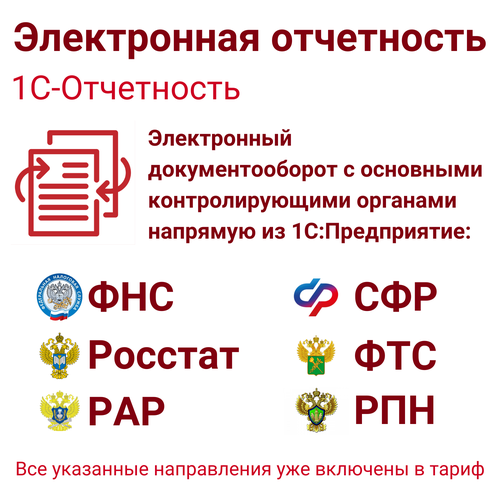 Электронная отчетность (1С-Отчетность) для ИП на 1 год, регион Свердловская область.