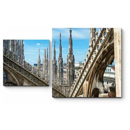 Модульная картина Мраморные скульптуры Миланского собора80x48