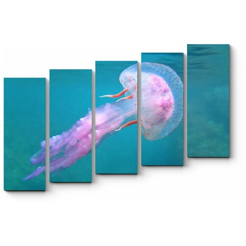 Модульная картина Опасная розовая красавица-медуза 140x98