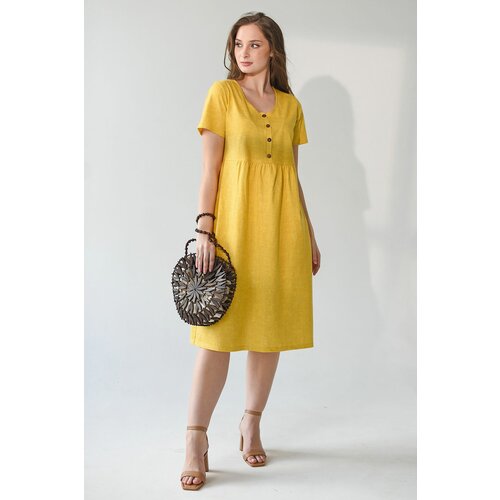Платье Оптима Трикотаж, размер 46, желтый