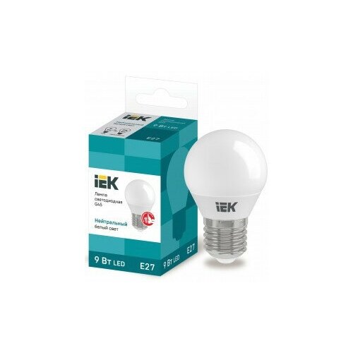 Светодиодная LED лампа IEK шар G45 E27 9W(810lm) 4000К 4K ECO LLE-G45-9-230-40-E27 (упаковка 14 штук)