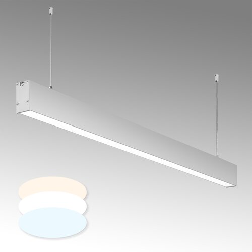 Светодиодный светильник модель 421(серебро) размер: 50*75, длина 1000 мм 3000K+6000K 50W