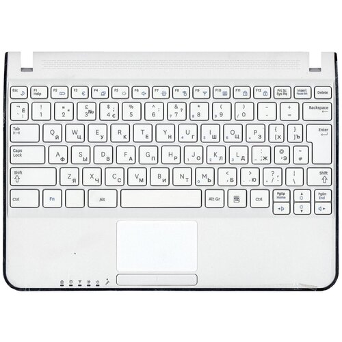 Клавиатура (топ-панель) для ноутбука Samsung N210, N220 белая с белым топкейсом