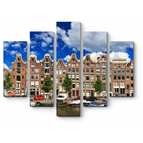 Модульная картина Отличный день для прогулки по каналам Амстердама 125x100