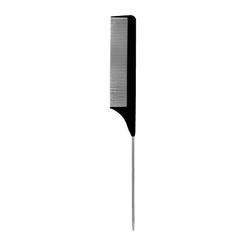Гребень для волос LADY PINK BASIC carbon comb карбоновый с металлической ручкой