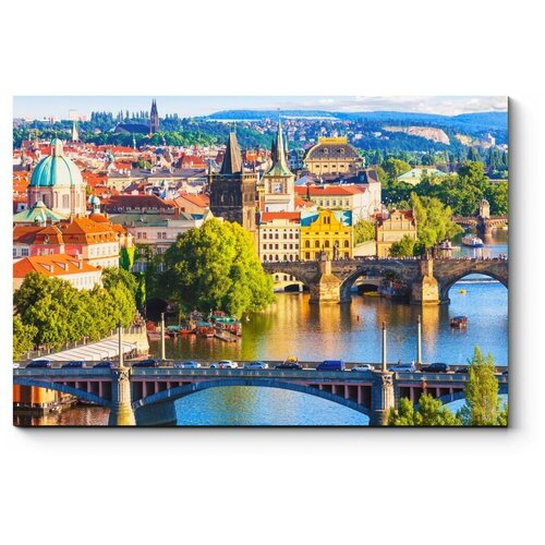 Модульная картина Старый город летним днем, Прага 50x33
