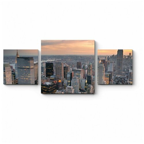 Модульная картина Небоскребы Нью-Йорка140x60