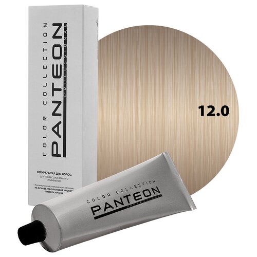 Panteon Color Collection Стойкая крем-краска для волос для профессионального применения, 12.0 ультра светлый блондин, 100 мл