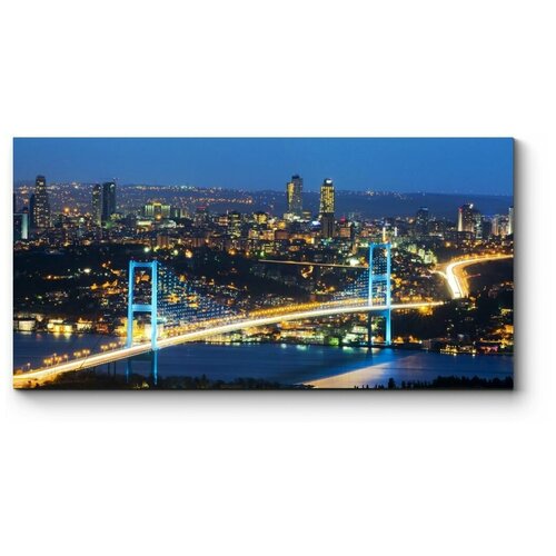 Модульная картина Город не спит, ночной Стамбул40x20