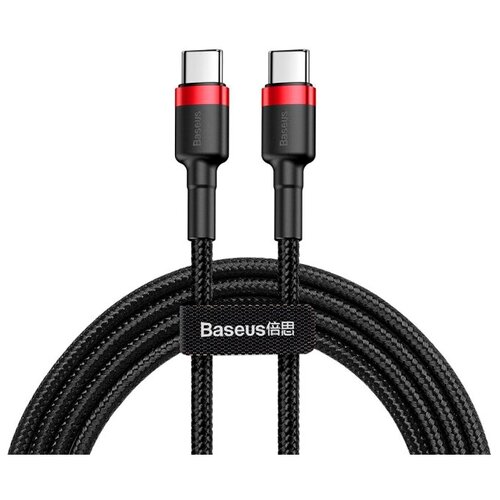Кабель Baseus Cafule USB Type-C - USB Type-C, 1 м, 1 шт., черный/красный