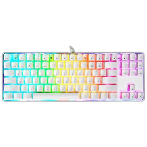 Клавиатура Motospeed K87S RGB Outemu Blue, белый, русская