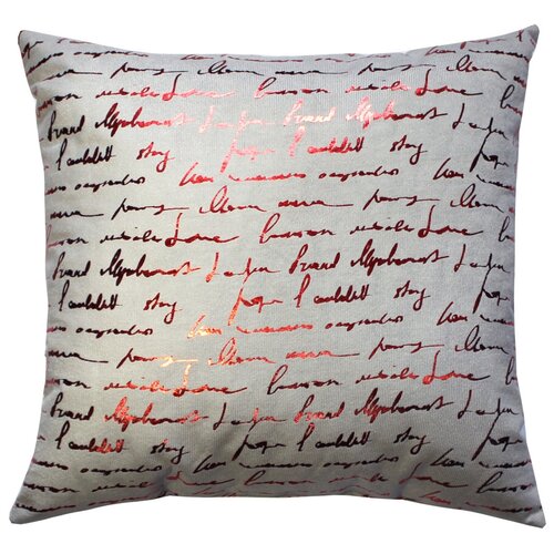 Подушка декоративная матех LUXURY ARIA писание. 40*40*10. Цвет светло-серый, ярко-красный.