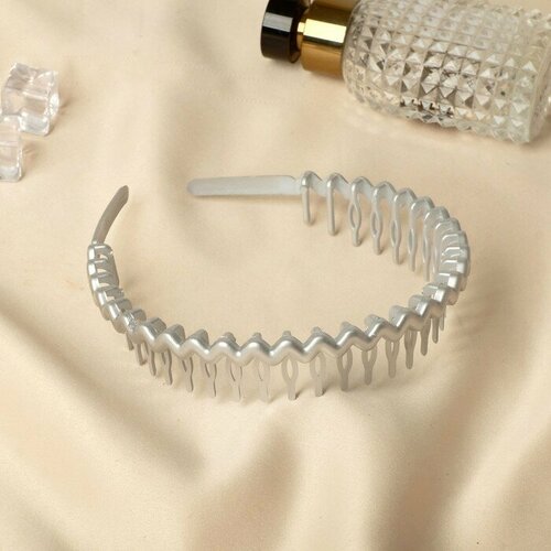 Ободок для волос "Шейла" волна длинные зубчики, 2,5 см, серебро золото(12 шт.)
