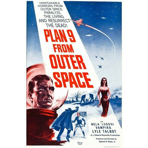 Плакат, постер на бумаге Plan 9 from Outer Space/План 9 из открытого космоса. Размер 60 х 84 см