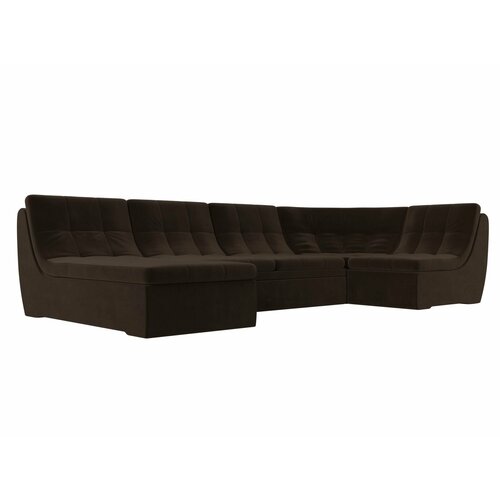 П-образный модульный диван Холидей, Микровельвет коричневый