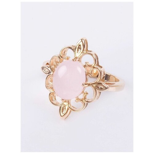 Кольцо помолвочное Lotus Jewelry, кварц, размер 19, розовый