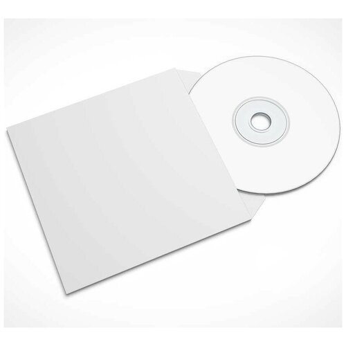 Конверт бумажный без окна, декстрин 50 шт для CD-DVD-BD на 1 компакт-диск, 12,5x12,5 см, Белый