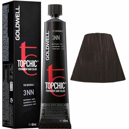 Goldwell Topchic стойкая крем-краска для волос, 3NN темно-коричневый экстра, 60 мл