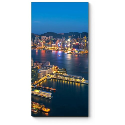 Модульная картина Сияющий ночными огнями Гонконг20x40