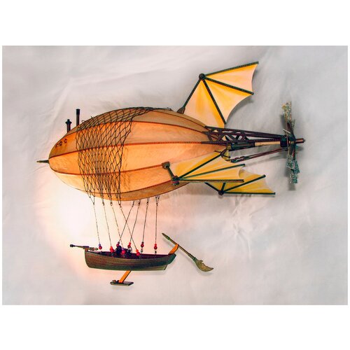 Постер / Плакат / Картина Дирижабль с лодкой 40х50 см в раме