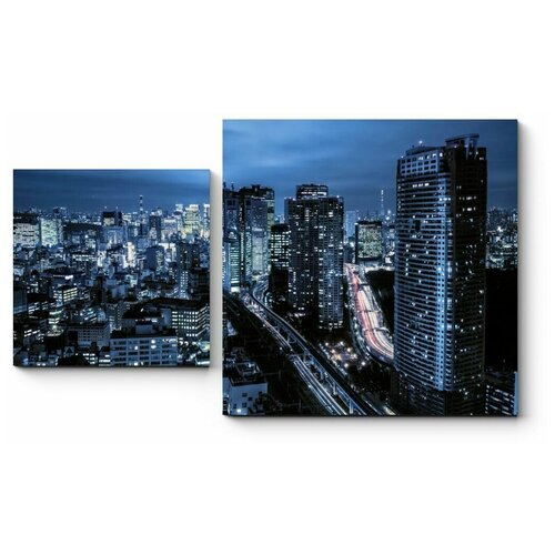 Модульная картина Токийские небоскребы ночью 100x60