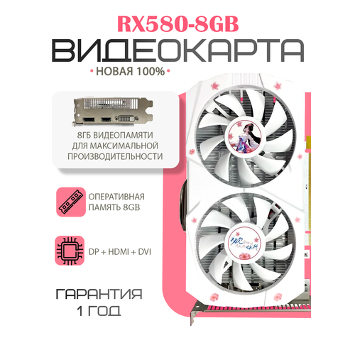 SURMA Видеокарта AMD Radeon RX580, 8ГБ, GDDR5