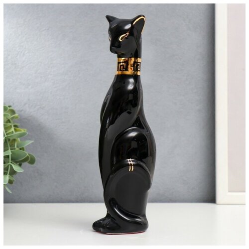 Сувенир керамика "Кошка египетская, чёрная" 21х5,5х6 см