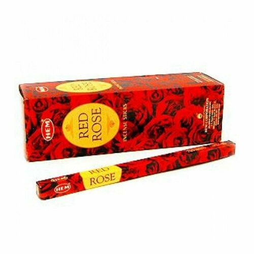 Hem Incense Sticks RED ROSE (Благовония красная роза, Хем), уп. 8 палочек.