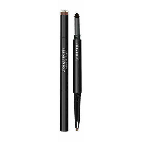 POETEQ Карандаш + пудра для бровей Pencil + eyebrow powder Duеt, 9 г, 21 темно-коричневый