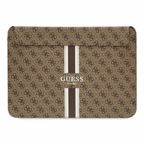 Чехол-папка Guess Sleeve 4G Stripes для ноутбуков 13-14", коричневый