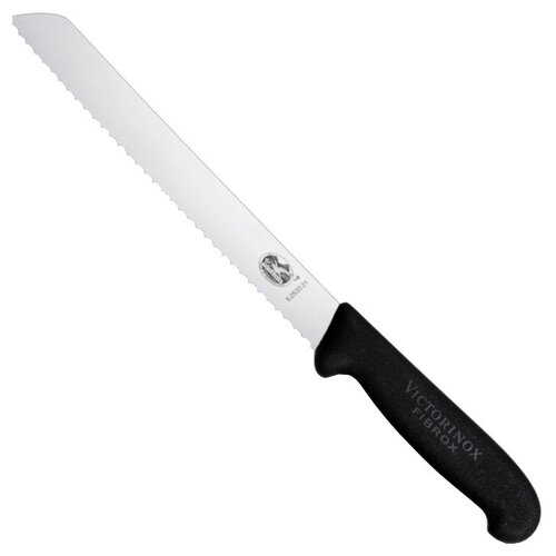 Нож для хлеба VICTORINOX Fibrox с волнистым лезвием 21 см, чёрный 5.2533.21