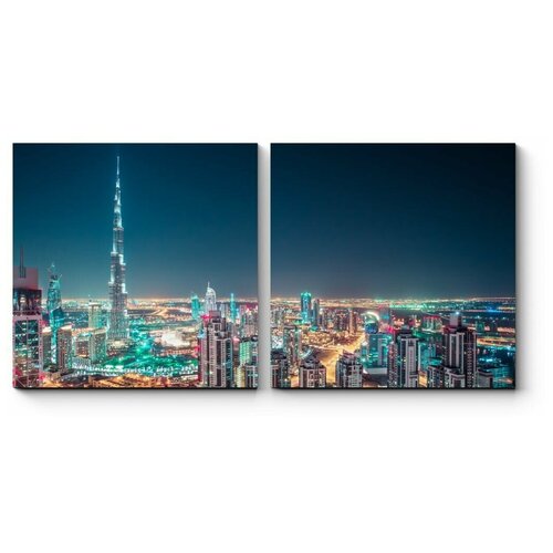 Модульная картина Сияющие огни Дубая 110x55