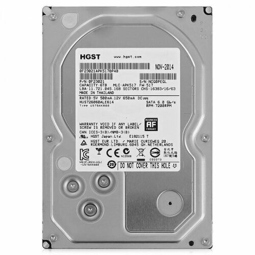 Жесткий диск Hitachi HUS726060ALE614 6Tb 7200 SATAIII 3.5" HDD