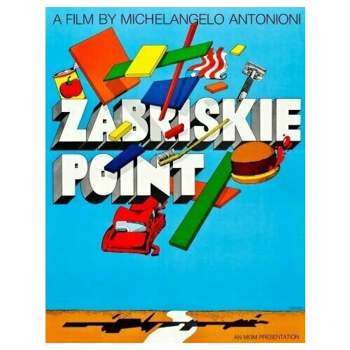 Плакат, постер на холсте Milton Glaser-Zabriskie point-Милтон Глайзер-Забриски пойнт. Размер 30 х 42 см