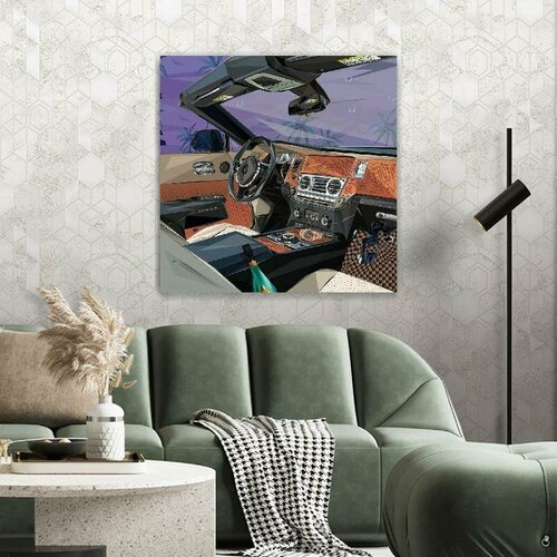 Картина на холсте 60x60 Альянс Лес "Роллс ройс, автомобиль" на подрамнике / интерьер/ декор
