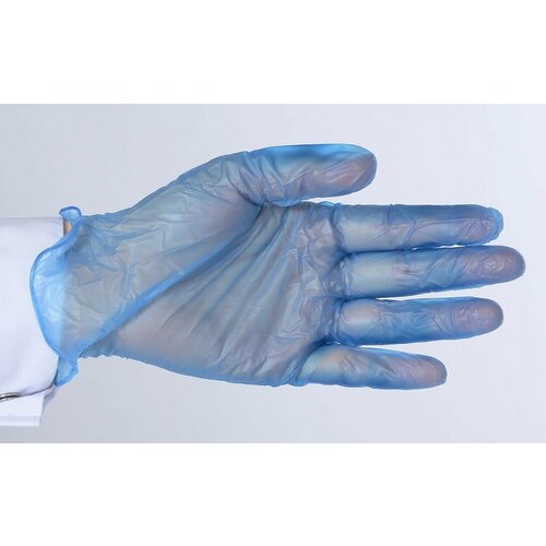 Перчатки виниловые ZKS Cobalt, цвет: голубой, размер XL, 100 шт. (50 пар)