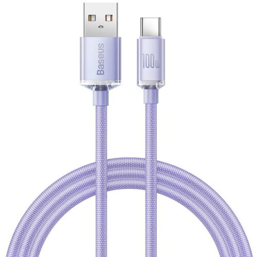 Кабель для передачи данных / быстрой зарядки / Baseus Crystal Shine Series Fast Charging Data Cable USB to Type-C 100W 1.2m Purple CAJY000405