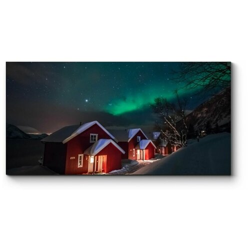 Модульная картина Зимняя ночь 90x45