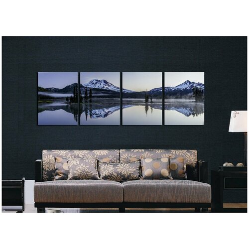 Модульная картина на Стекле - "озеро Спаркс", размер 30х90 см