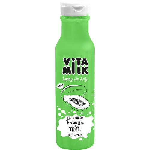 Гель-шейк VitaMilk для душа, папайя и молоко, 350 мл