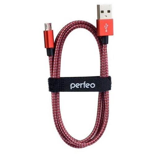 Кабель Perfeo USB - microUSB (U4802, U4804), 3 м, красный/белый