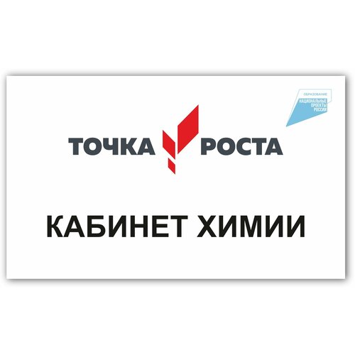 Табличка на кабинет точка роста Кабинет Химии 250х150мм ПВХ 3мм + УФ печать