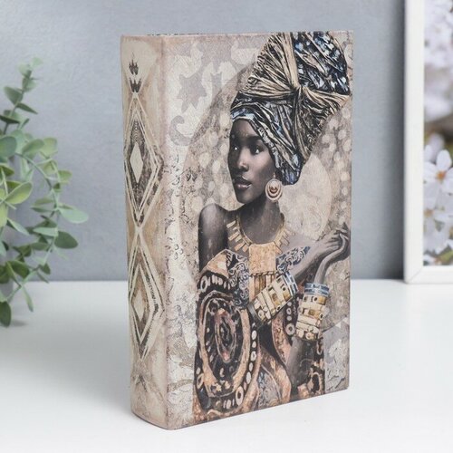 Сейф-книга дерево кожзам "Африканская красавица" 21х13х5 см
