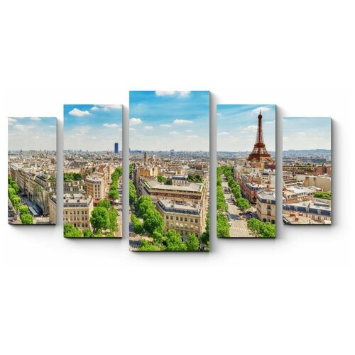 Модульная картина Вид на город влюбленных с Триумфальной Арки100x55