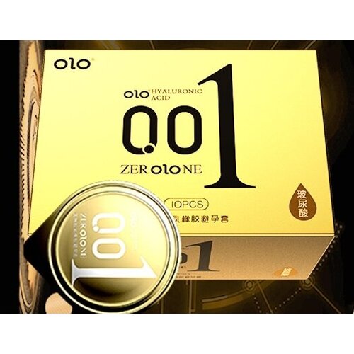 Презервативы OLO чёрные супертонкие с Гиалуроновой кислотой, 10 шт