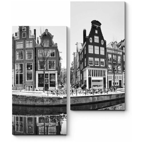 Модульная картина Монохромный Амстердам 80x100