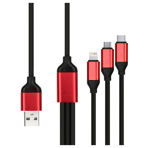 SmartBuy USB - Micro-USB/Lightning/Type C, 1.2 м, черный