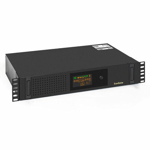 EXEGATE ИБП EX293849RUS ИБП ServerRM UNL-800. LCD. AVR.2SH.3C13. USB.2U <800VA 480W, Color LCD, AVR, 2 Schuko+3 C13, USB, 2U, установка в стойку,