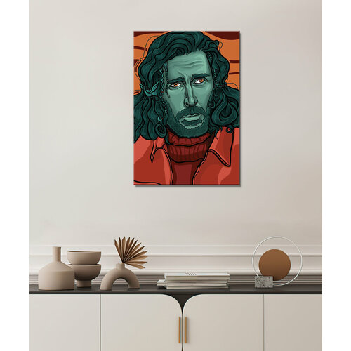 Картина/Картина на холсте для интерьера/Картина на стену/Картина для кухни/ - Hozier оранжевые волны 20х30