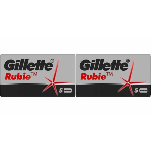 Лезвия Gillette, Rubie Platinum Plus, Двусторонние, 5 шт, 2 упаковки